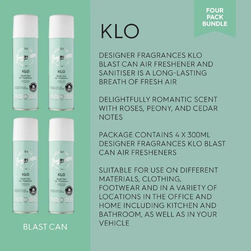 Klo The best Blast Can Dry mist Air Freshener – Designer Fragrances Ltd