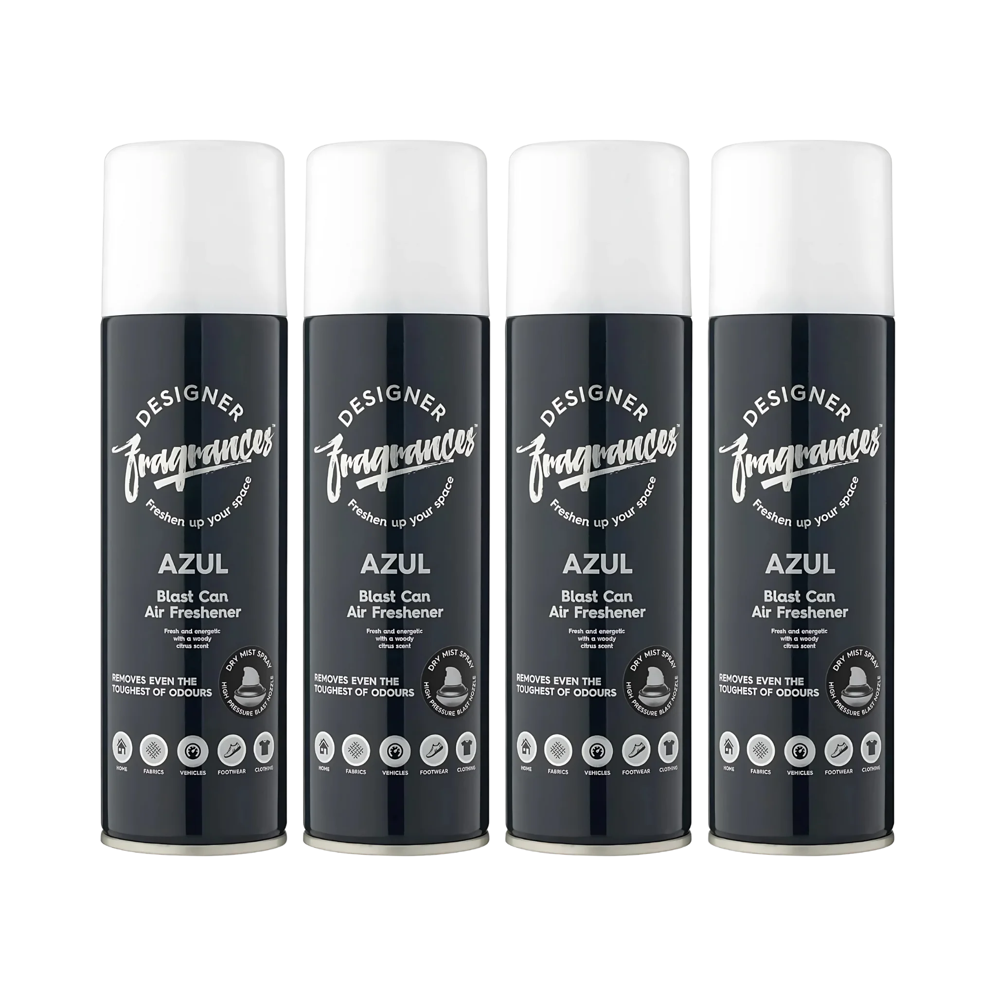 Azul Blast Cans 4 Pack – 300ml Long-Lasting Air Freshener – Designer ...
