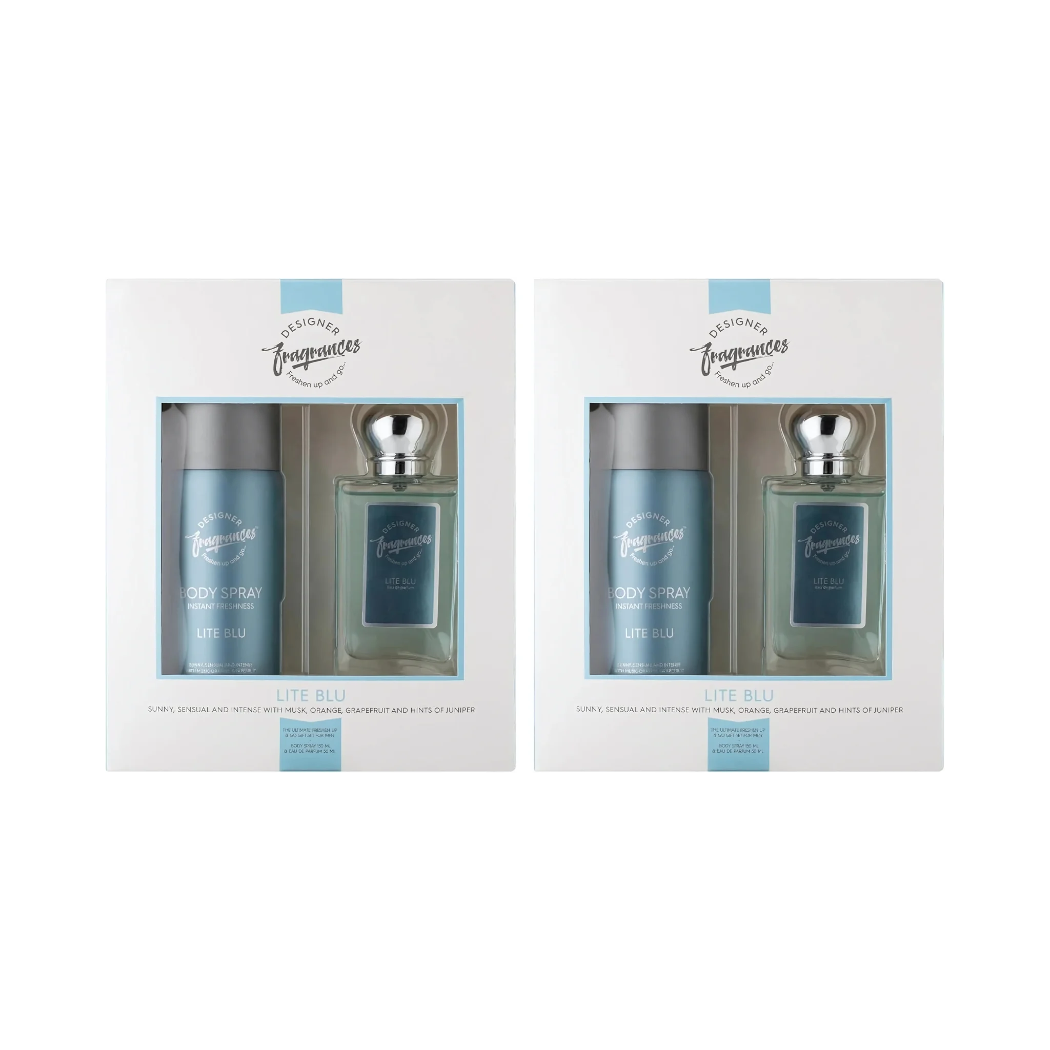 Lite Blu Gift Set – 2 Sprays + 2 Eau De Parfum – Designer Fragrances Ltd