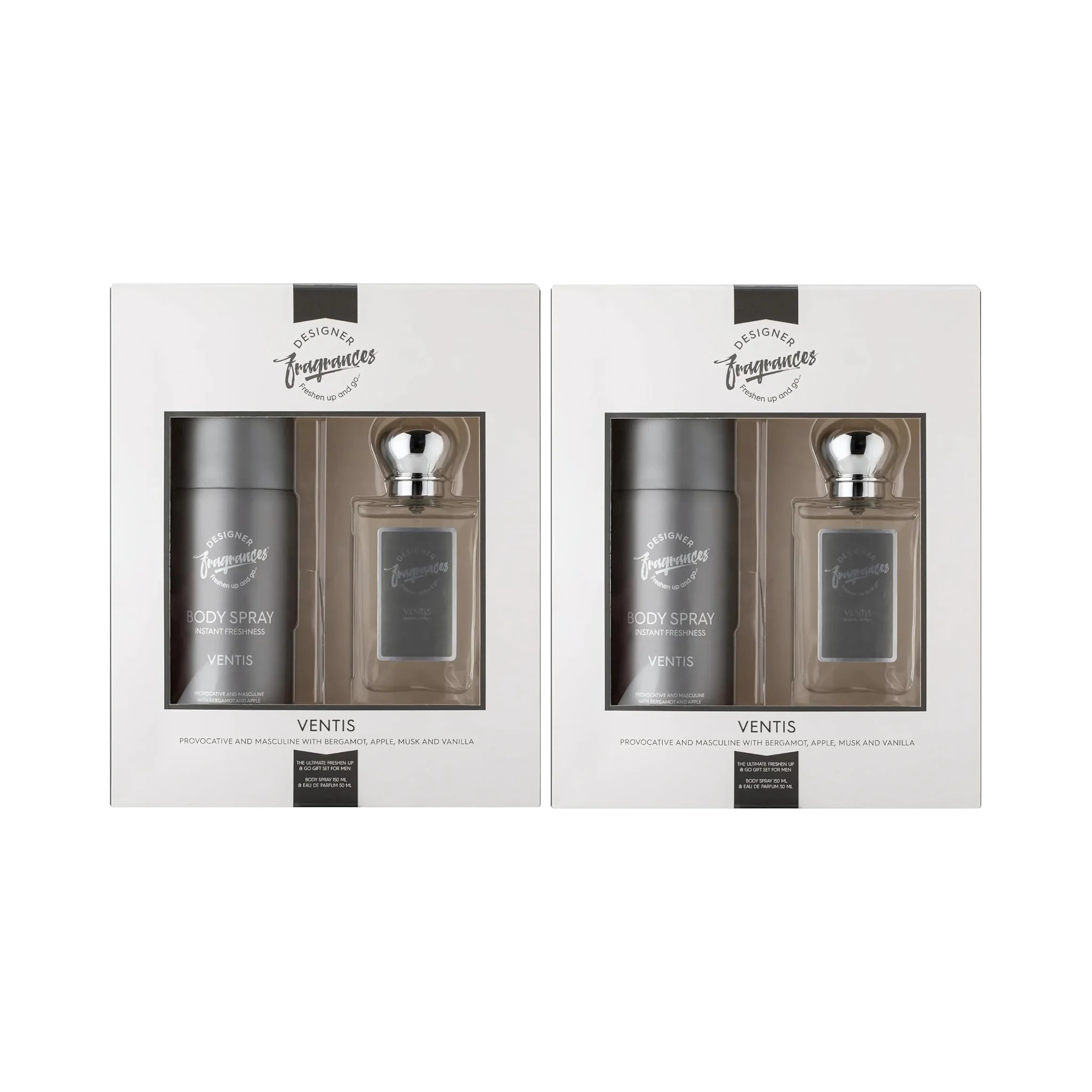 Ventus Gift Set – 2 Sprays + 2 Eau De Parfum – Designer Fragrances Ltd