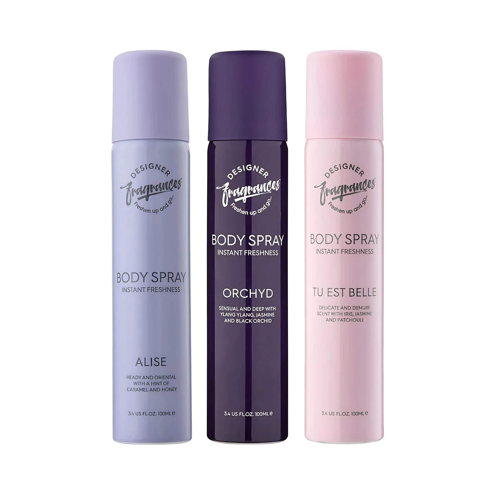 Tu Est Belle, Orchyd, Alise – 3 Pack Body Sprays – Designer Fragrances Ltd
